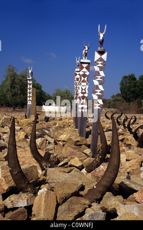 Madagascar, Betioky, Mahafaly tomb Stock Photo - Alamy