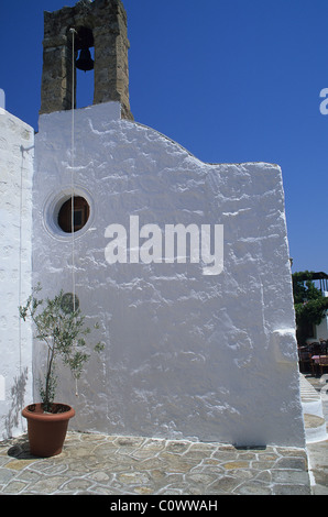 Summer landscape of Patmos island with the Church of John the ...