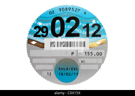 Tax Disc for UK vehicle. Road Fund Licence. DVLA Stock Photo: 35002775 ...