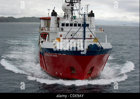 SeaBird Exploration seismic research vessel, Aquila Explorer leaving ...
