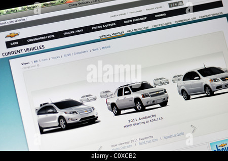 Chevrolet website - car manufacturer Stock Photo - Alamy