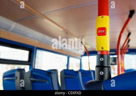 Stop request button on a bus in London, U.K Stock Photo - Alamy