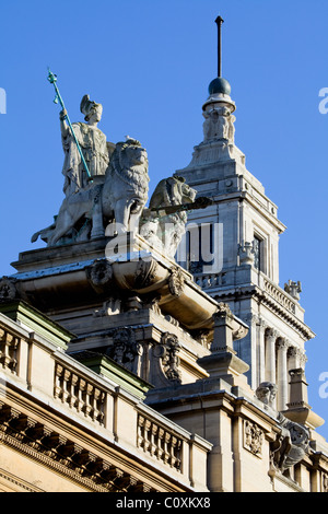 A roof sculpture by A. H. Hodge called "Strength" showing Britannia ...