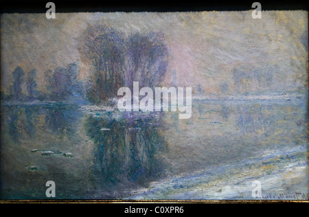 Ice Floes, by Claude Monet, 1893, French impressionist painting, oil on ...
