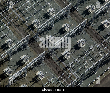 aerial view above Pacific Gas & Electric PG&E electrical power ...