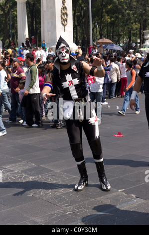 Mexican luchador (wrestler) during a parade in Mexico city Stock Photo ...