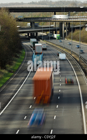 Cars on Motorway at M25 and M23 Junctions England Stock Photo - Alamy