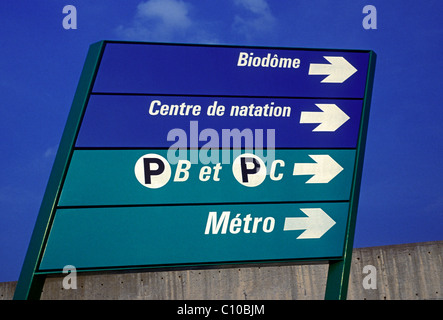 directional sign, sign, Olympic Park, Parc Olympique, city of Montreal ...
