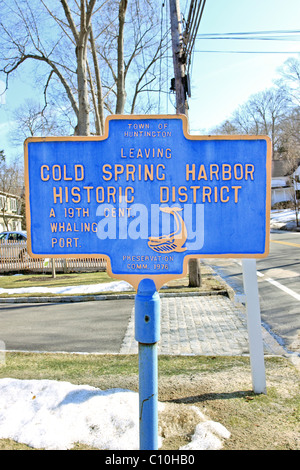 Historical marker, Cold Spring Harbor, Long Island, NY Stock Photo - Alamy
