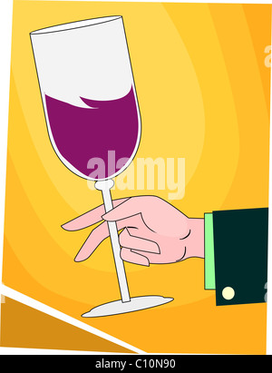 Two hands holding wine filled goblets Stock Photo - Alamy