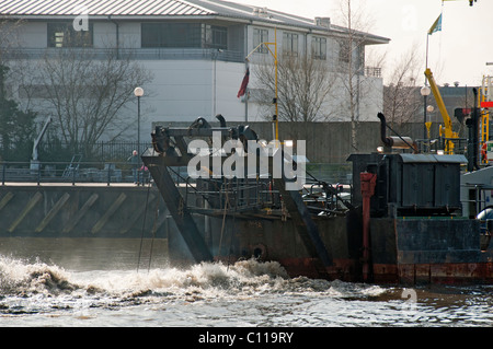 The plough dredger 'Norma' at Salford Quays, Manchester, England, UK ...