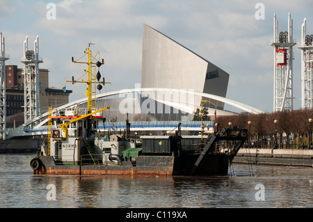 The plough dredger 'Norma' at Salford Quays, Manchester, England, UK ...