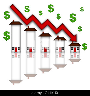 Real Estate Home Values Going Down Chart Stock Photo - Alamy