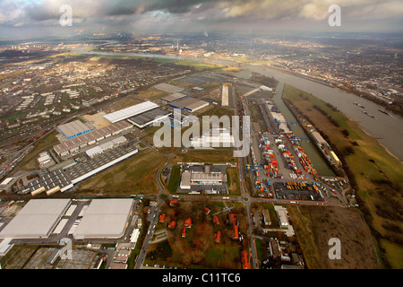 Aerial view of a container terminal in Qingdao in eastern China's ...
