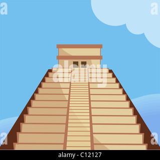 An illustration of an Aztec temple Stock Photo - Alamy