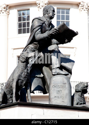 Statue of Sir Robert Grosvenor First Marquess of Westminster on Wilton Crescent in Belgravia ...