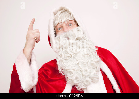 Santa Claus threatening, wagging his finger Stock Photo - Alamy