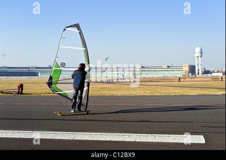 Windskaters at Tempelhof Park, former Tempelhof Airport, Berlin ...