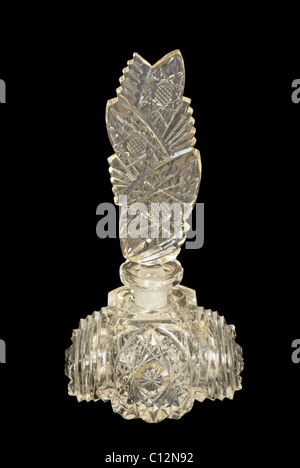 Elegant design glass jar of perfume isolated on white background Stock ...