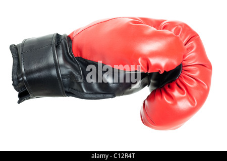 A single red boxing glove isolated on a white background Stock Photo ...