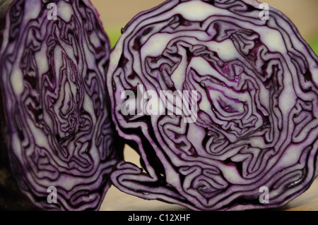 Red cabbage sliced in half Stock Photo - Alamy