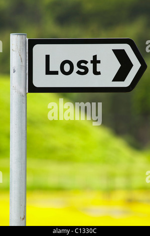 Lost, Strathdon, Aberdeenshire, Scotland. Road sign Stock Photo - Alamy