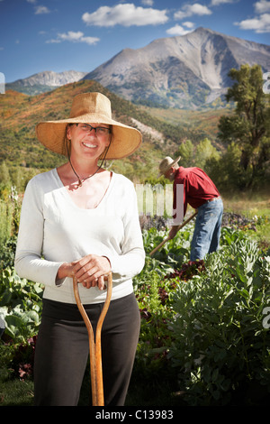 USA, Colorado, Farmer looking at field during harvest Stock Photo - Alamy
