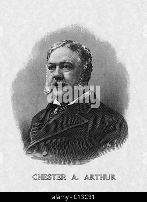 A portrait of US President Chester Arthur, who was the 21st president ...