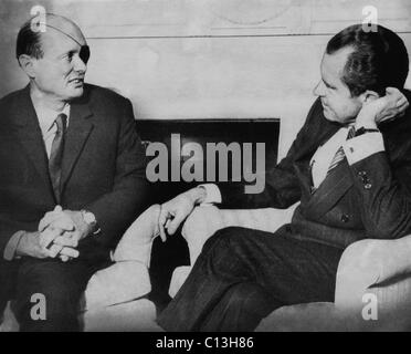 Israeli Foreign Minister Moshe Dayan and his wife Rachel Korem arrive ...
