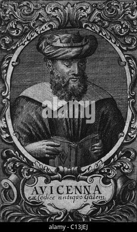 Avicenna (980-1037), Persian physician and philosopher. Here he is seen ...