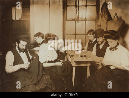 Workers in Sweatshop, New York City, USA, Circa 1908 Stock Photo - Alamy