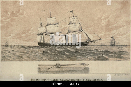 The American steamer SAVANNAH was the first steamship to cross the ...