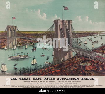 The Brooklyn Bridge 1890 Stock Photo - Alamy