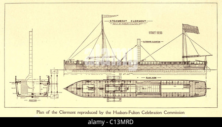 The CLERMONT Robert Fulton's first steamship starting its first New ...