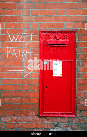 Traditional British red inside a brick wall Royal Mail /Post Office ...