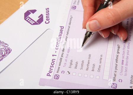 The 2011 UK Census form being completed Stock Photo - Alamy