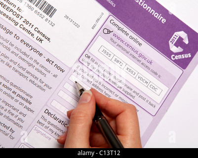 The 2011 UK Census form being completed Stock Photo - Alamy