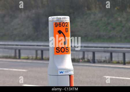 SOS emergency telephone at the side of a motorway Stock Photo - Alamy