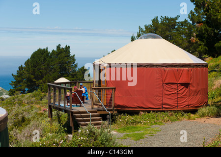 Yurts, Treebones Resort, Big Sur, California, USA Stock Photo - Alamy