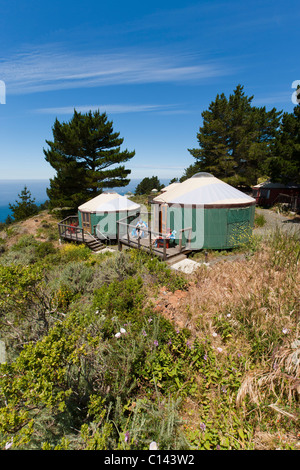 Yurts, Treebones Resort, Big Sur region, California, USA Stock Photo ...