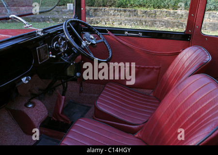 black leather interior of a classic Austin Mini Cooper Stock Photo - Alamy