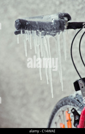 Frozen bicycles wheels and tyres Stock Photo - Alamy