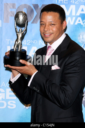 TERRENCE HOWARD 42ND NAACP IMAGE AWARDS PRESSROOM. DOWNTOWN LOS ANGELES ...