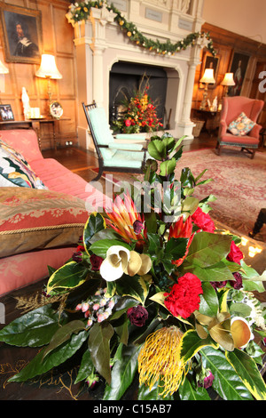 Arley Hall & Gardens, England. Arley Hall gallery decorated for the Christmas Floral ...