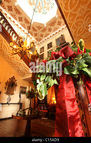 Arley Hall & Gardens, England. Arley Hall main staircase decorated for ...