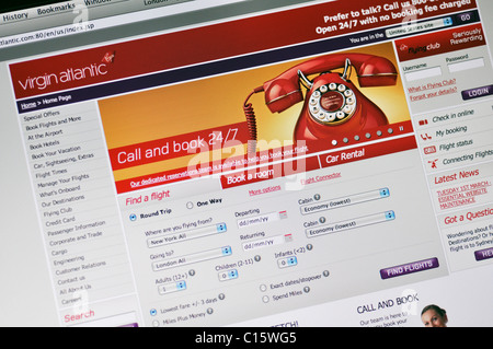 Virgin Atlantic airline website Stock Photo - Alamy