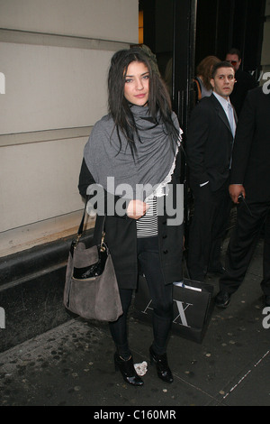 Jessica Szohr arrives for the 'Kiss for a Cause' event at Armani Exchange to raise money for the ...