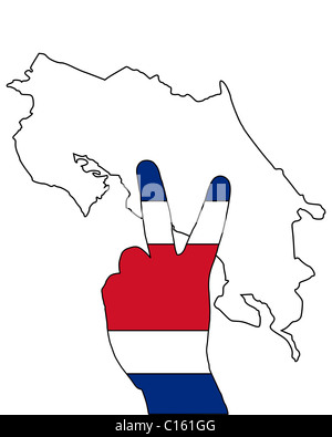 Costa Rica Hand Signal Stock Photo - Alamy