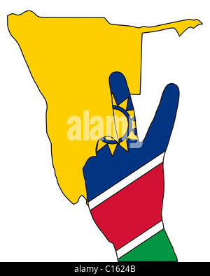 namibia flag hand signal sign language success victory win sign signal ...