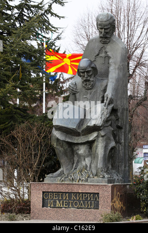 Statue of Saints Cyril and Methodius, Ohrid, FYRM, Macedonia Stock Photo - Alamy